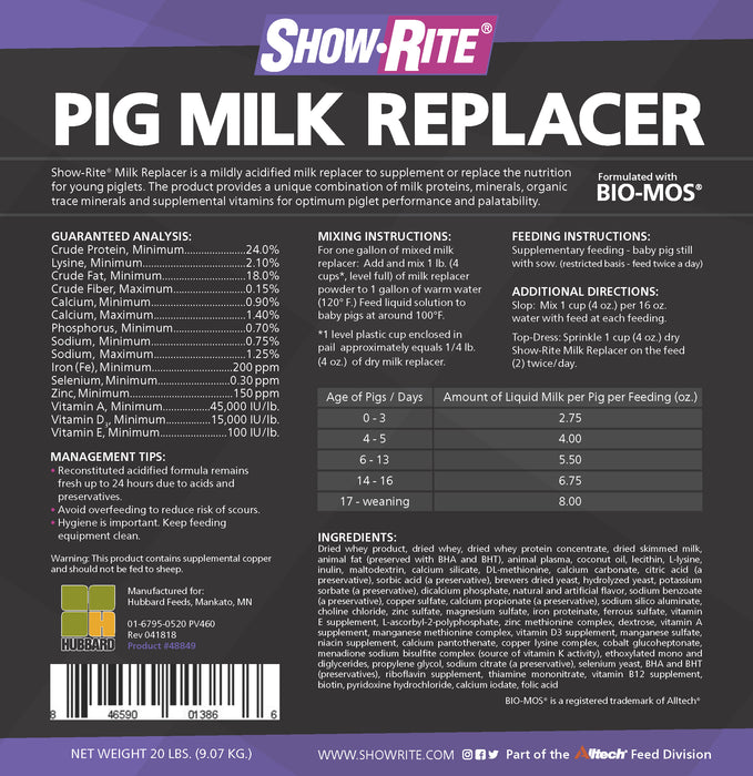 Proven Pig Milk Replacer - Show-Rite® - Baby Pig / Piglet Health