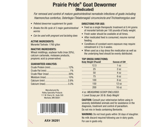 Goat Dewormer - Prairie Pride® - Rumatel (Morantel Tartrate).